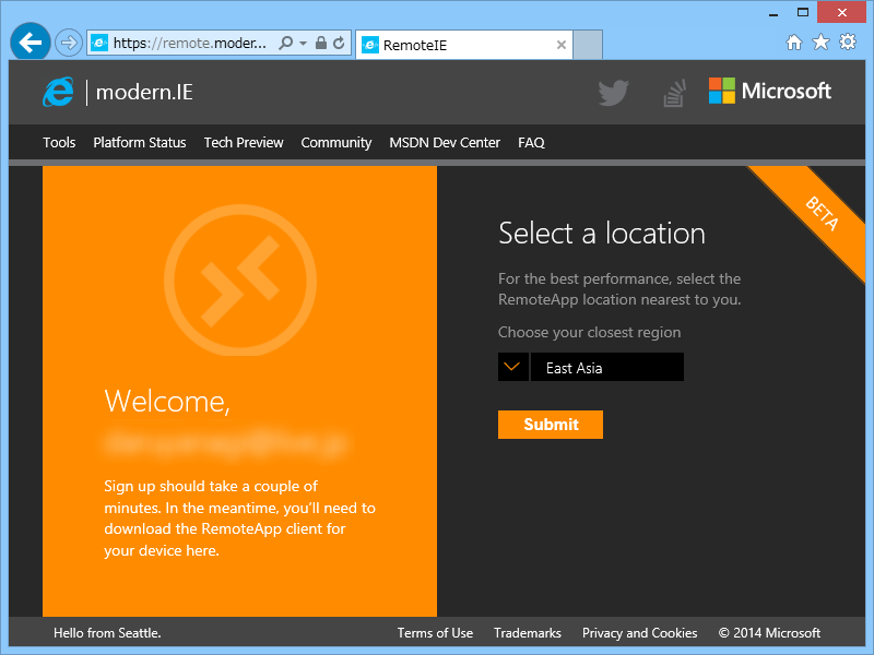 Microsoft、次期「Internet Explorer」をリモート実行できる“RemoteIE”を無償提供 - 窓の杜