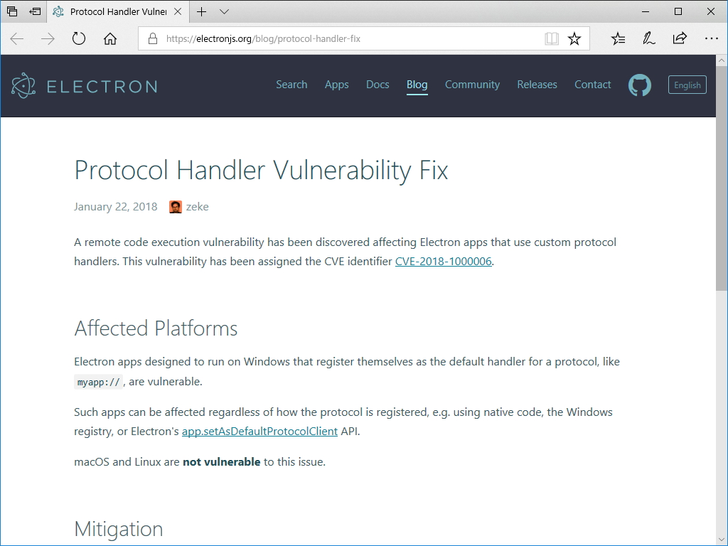 「Electron」アプリに任意コードの実行を許す脆弱性 ～「Slack」や「Skype」に影響 - 窓の杜