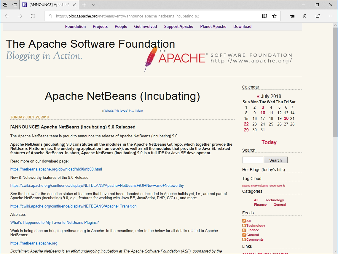 Oracleから譲渡されて約2年、Apache財団が「NetBeans 9.0」を正式リリース - 窓の杜