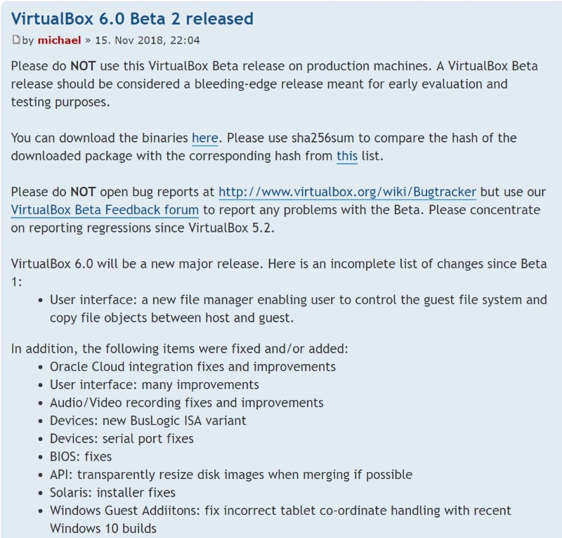 「Oracle VM VirtualBox」v6.0 Beta 2公開 ほか - ダイジェストニュース - 窓の杜
