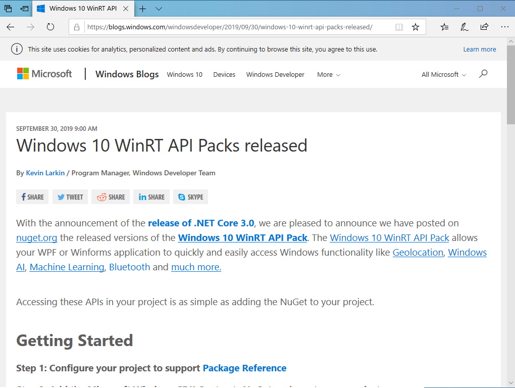 [B! WPF] Microsoft、Windows 10の機能を簡単にWinForms/WPFアプリへ組み込めるライブラリを公開／「Windows 10 WinRT API Pack」を ...