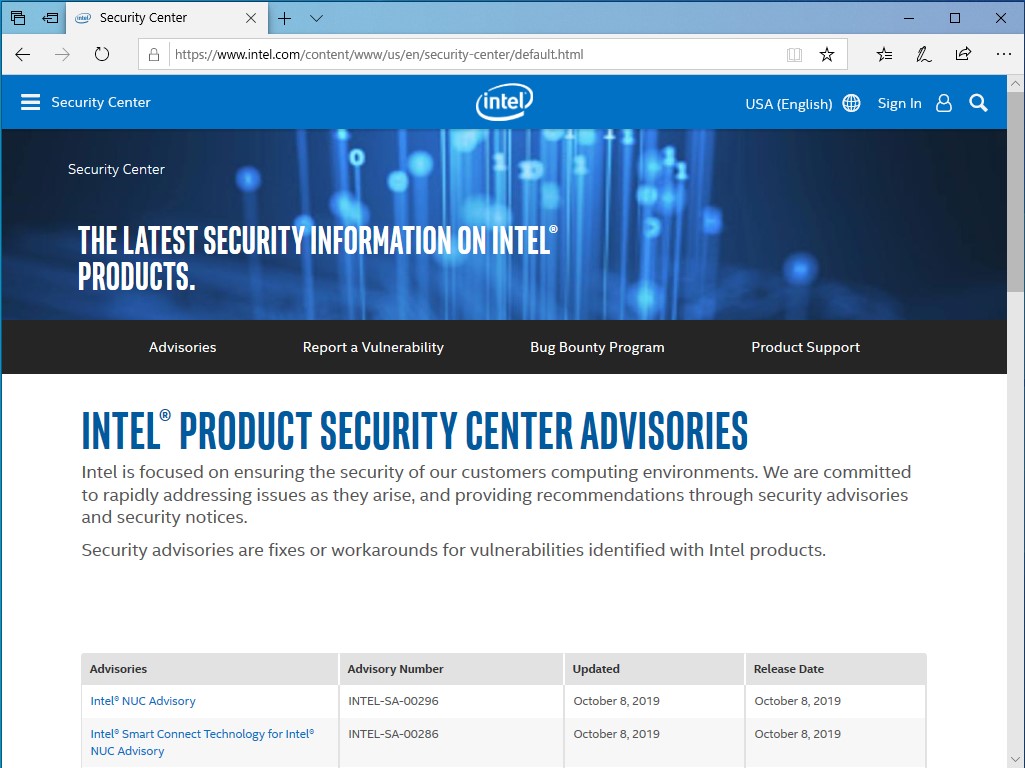 Intel、2019年10月のセキュリティアドバイザリを公開 ～Intel NUCなど3製品が対象 - 窓の杜