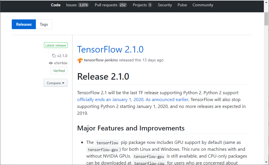 機械学習ライブラリ「TensorFlow」v2.1.0公開 ほか - ダイジェストニュース - 窓の杜