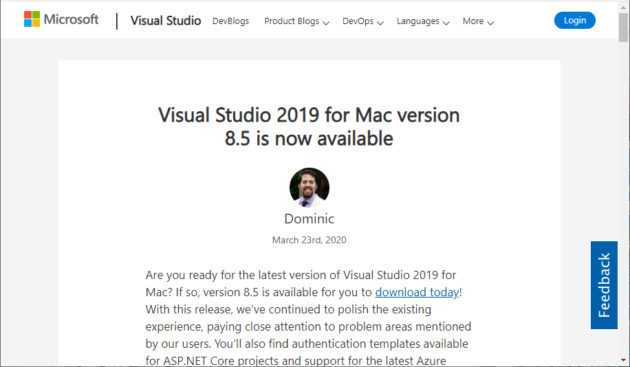 「Visual Studio 2019 for Mac」v8.5公開 ほか - ダイジェストニュース - 窓の杜
