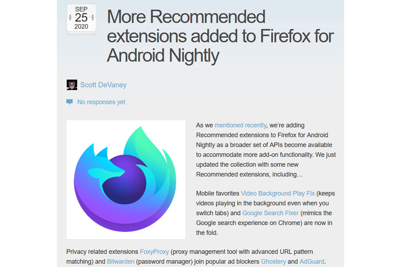 Android版「Firefox Nightly」で利用できる拡張機能が追加 ほか - ダイジェストニュース - 窓の杜
