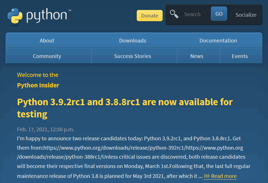 「Python」v3.9.2rc1/v3.8.8rc1がリリース ほか - ダイジェストニュース - 窓の杜