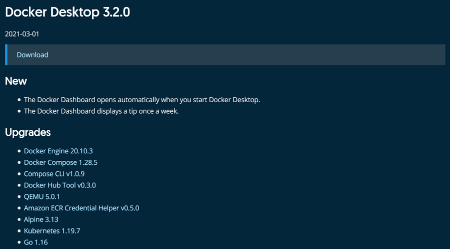 「Docker Desktop」の最新版v3.2.0がリリース ほか - ダイジェストニュース - 窓の杜