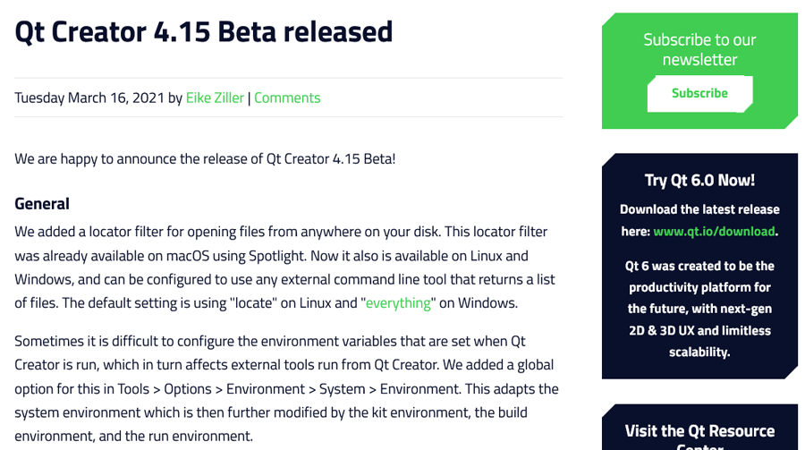 「Qt」の統合開発環境「Qt Creator」v4.15 Betaが公開 ほか - ダイジェストニュース - 窓の杜