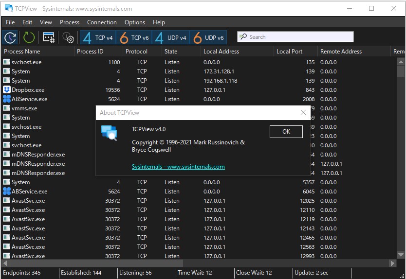 [B! windows] 「TCPView」v4.0が公開 ～検索ボックスやダークモードに対応／開発者・管理者向けトラブルシューティングツール ...