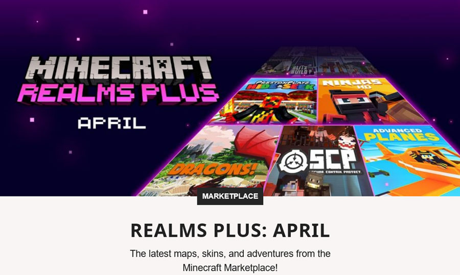 「Minecraft Realms Plus」4月のマーケットプレイス配信情報が公開 ほか - ダイジェストニュース - 窓の杜