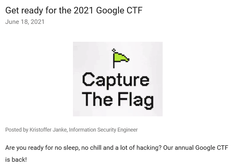[B!] Google、賞金総額3万ドルの「Google CTF」を今年も開催 ほか ～10件を掲載（6月21日のダイジェストニュース ...