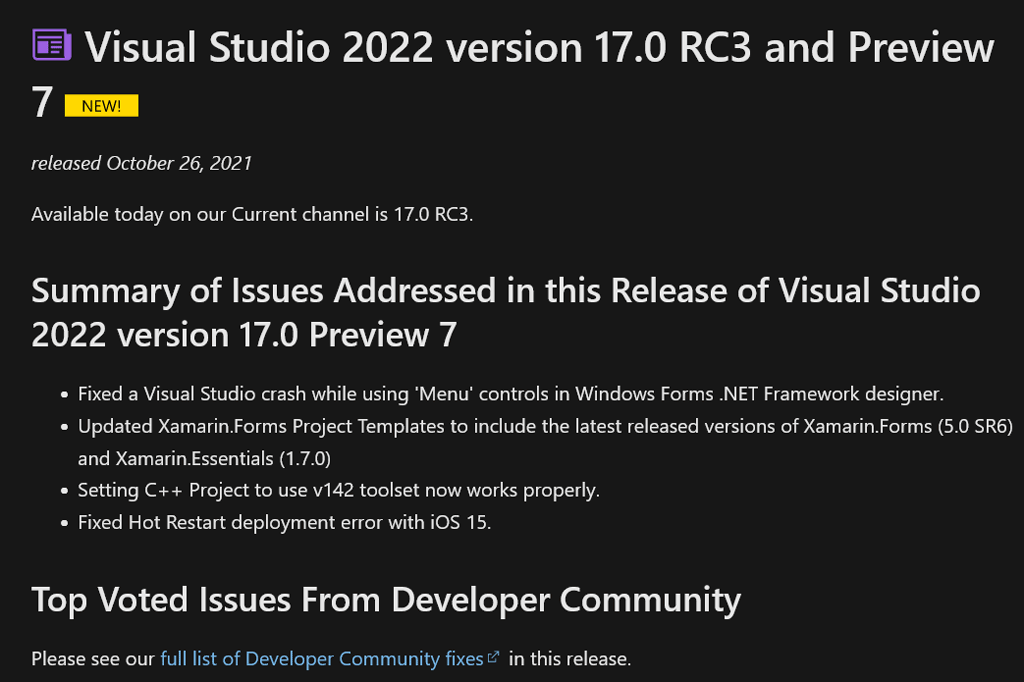 「Visual Studio 2022」v17.0 RC3 and Preview 7が公開 ほか - ダイジェストニュース - 窓の杜