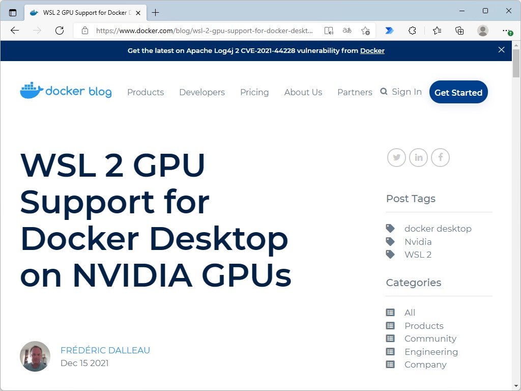 「Docker Desktop」のWSL 2＋NVIDIA GPU対応が正式に ～「ほぼネイティブ」なパフォーマンスを発揮 - 窓の杜