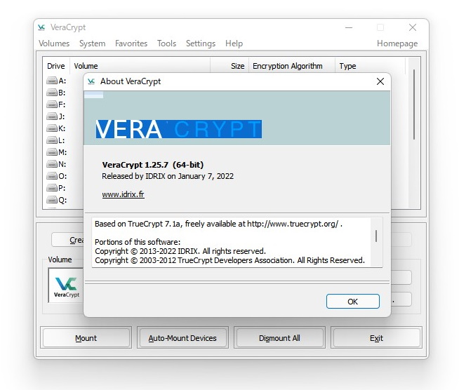 [B! Gadget] 無料のディスク暗号化ツール「VeraCrypt」v1.25.7が公開 ～Vista/7/8.x対応が復活／