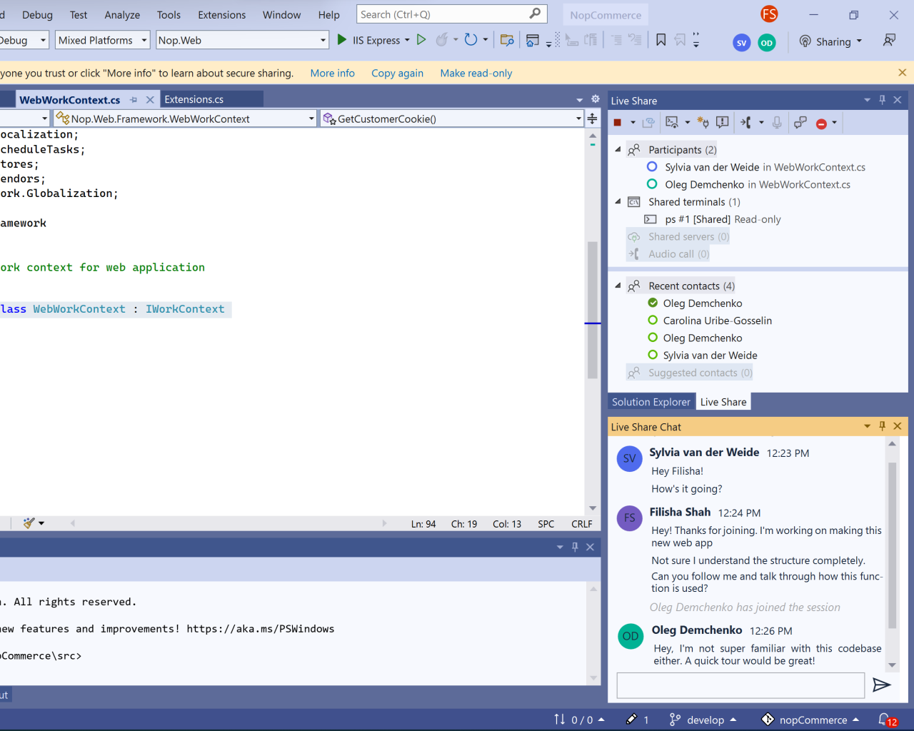 コーディングのリアルタイム共有「Visual Studio Live Share」がチャット機能を統合 - 窓の杜