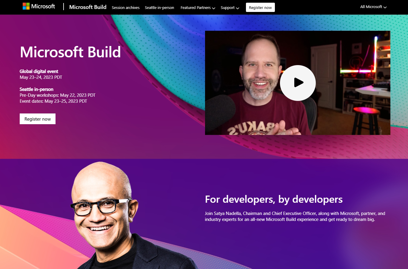 マイクロソフトの開発者向けイベント「Microsoft Build 2023」が開催決定 ～今年はシアトルとオンラインのハイブリッド開催に - 窓の杜