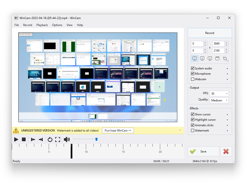 ビデオチュートリアルの作成に適した本格デスクトップ録画ツール「WinCam 3.0」 - 窓の杜