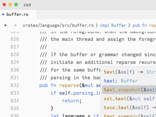 Rust製の高速コードエディター「Zed」がAIコーディング支援「GitHub Copilot」に対応 - 窓の杜