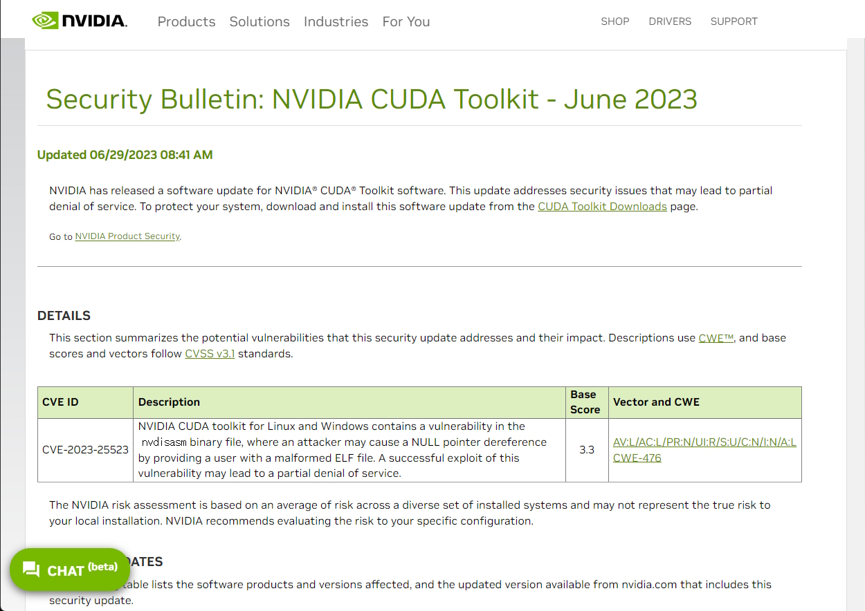 「NVIDIA CUDA Toolkit」に脆弱性、DoSの恐れ ほか - ダイジェストニュース - 窓の杜