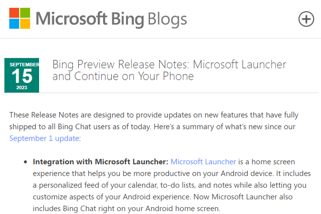 Bingの生成AIチャットが「Microsoft Launcher」に対応 ～Androidのホーム画面に「Bing Chat」が登場 - 窓の杜