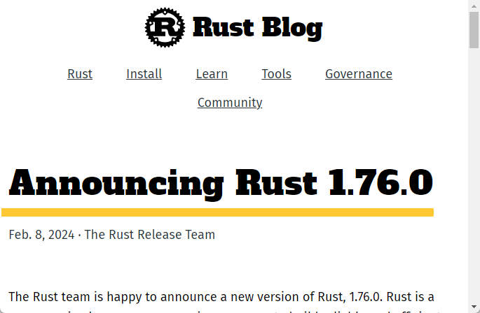 プログラミング言語「Rust」v1.76.0が公開 ほか - ダイジェストニュース - 窓の杜