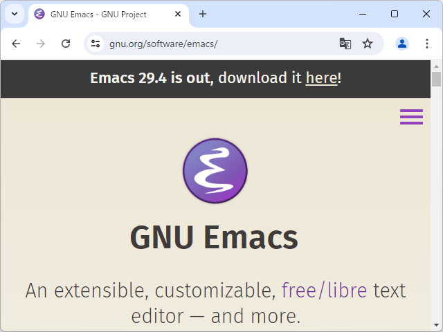 「GNU Emacs 29.4」がリリース、緊急のメンテナンス更新 - 窓の杜