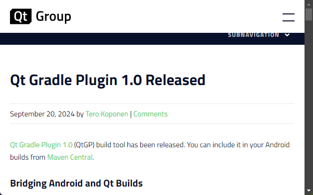 AndroidプロジェクトにQtプロジェクトを追加できる「Qt Gradle Plugin」v1.0 ほか - ダイジェストニュース - 窓の杜