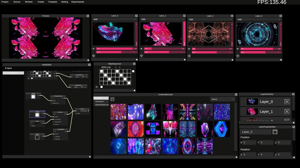 レイヤーやノードによるが編集可能なVJ向け動画再生ツール「SynapseRack VJ Tool」beta0.3.2 ほか - ダイジェストニュース - 窓の杜