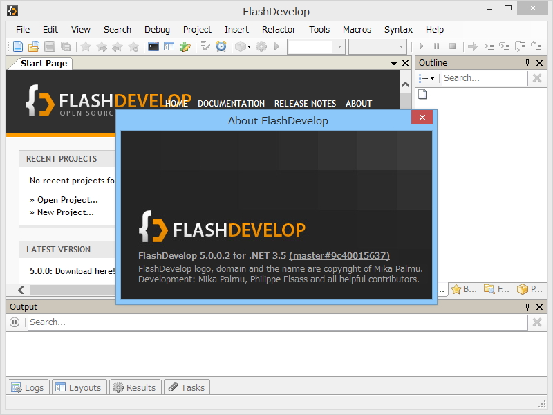 Flash開発が可能な無償の開発環境「FlashDevelop」が誕生10周年、v5.0.0をリリース - 窓の杜